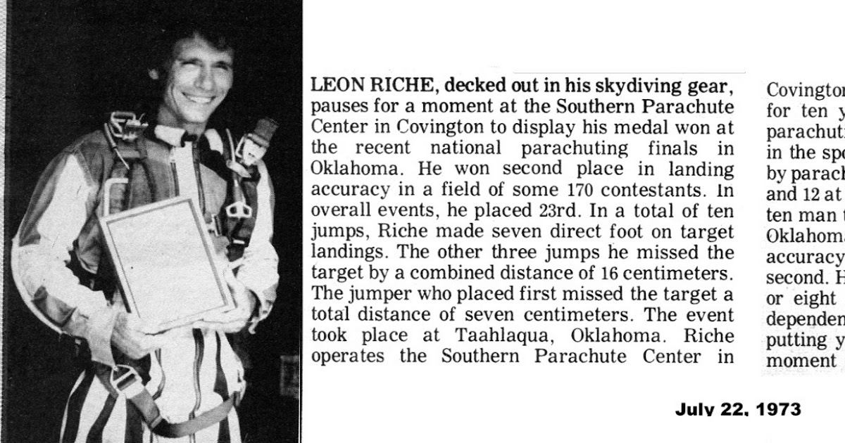 Tammany Family: Leon Riche Sets World Parachuting Records