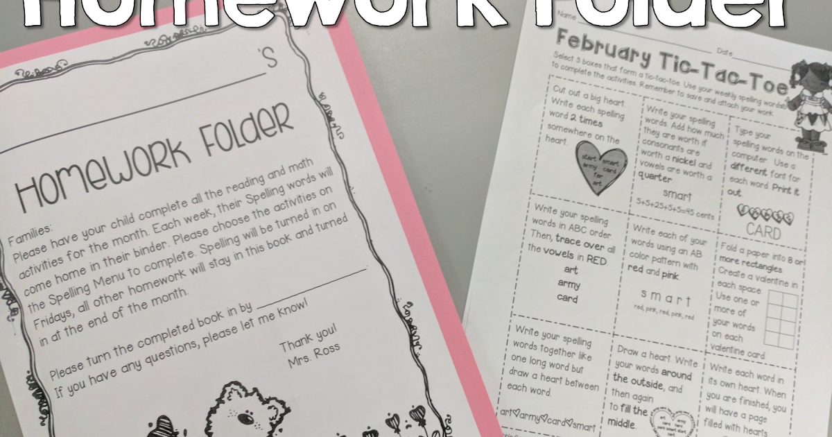 Monthly Homework Folders - Teacher by the Beach