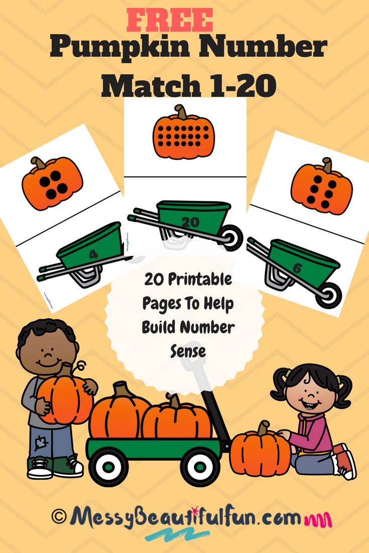 Messy, Beautiful, Fun: FREE Worksheet Wednesday: Pumpkin Number Match 1-20