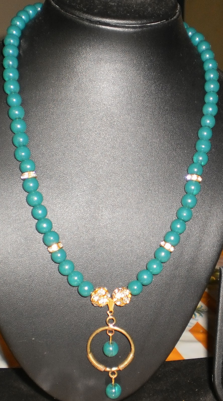 jaishandmadejewellery: Blue color Beaded Long Neck Chain