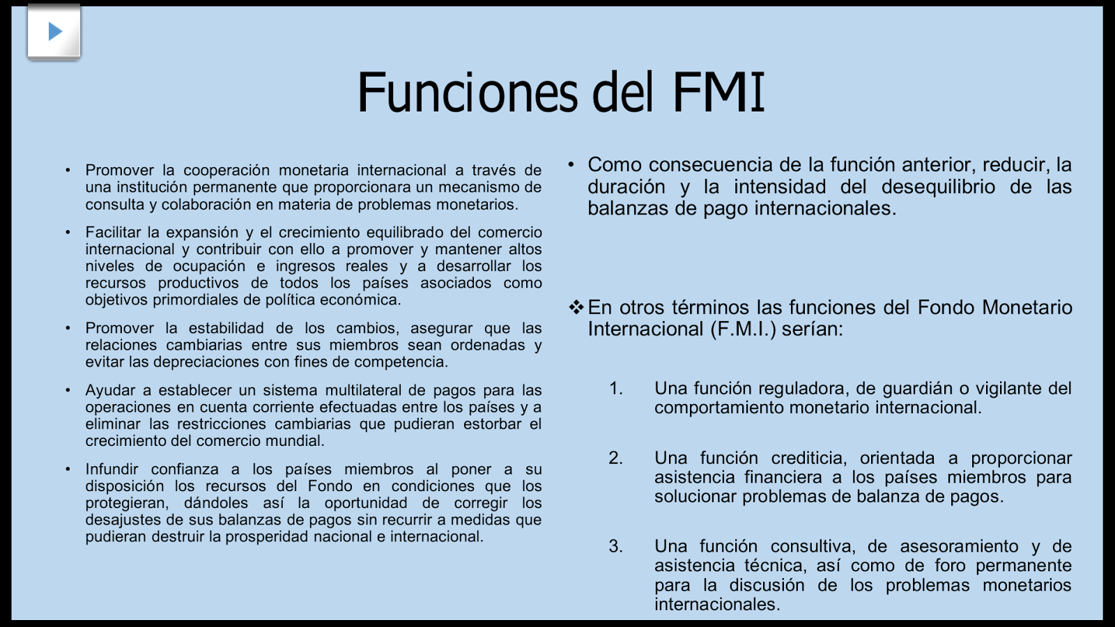 El fondo monetario internacional FMI : noviembre 2016