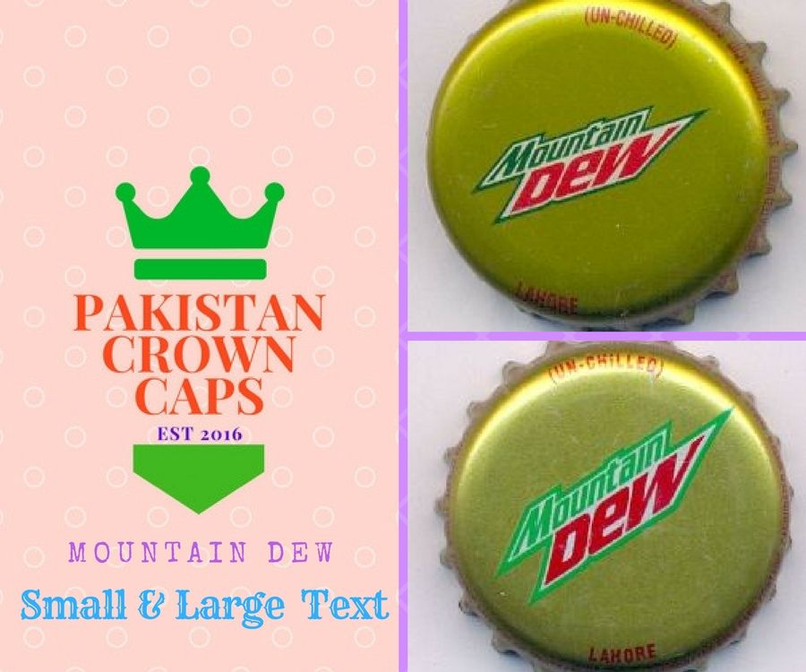 Pakistan Crown Caps: Mountain Dew New Golden Caps With Variations