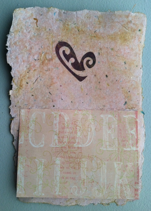 Dried Leaves and Handmade Paper Card