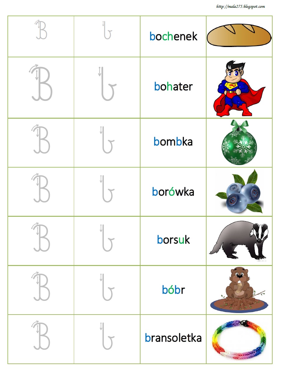 BLOG EDUKACYJNY DLA DZIECI: LITERKA B - SŁÓWKA