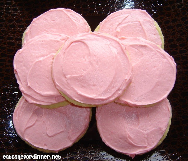 Eat Cake For Dinner: Soft Cookies with Pink Icing