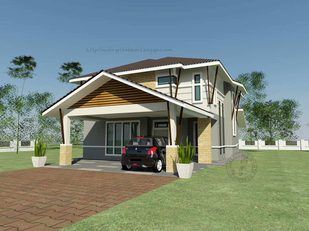 Unforgettable Art: Merekabentuk banglo 2 tingkat untuk Pn. Jusma