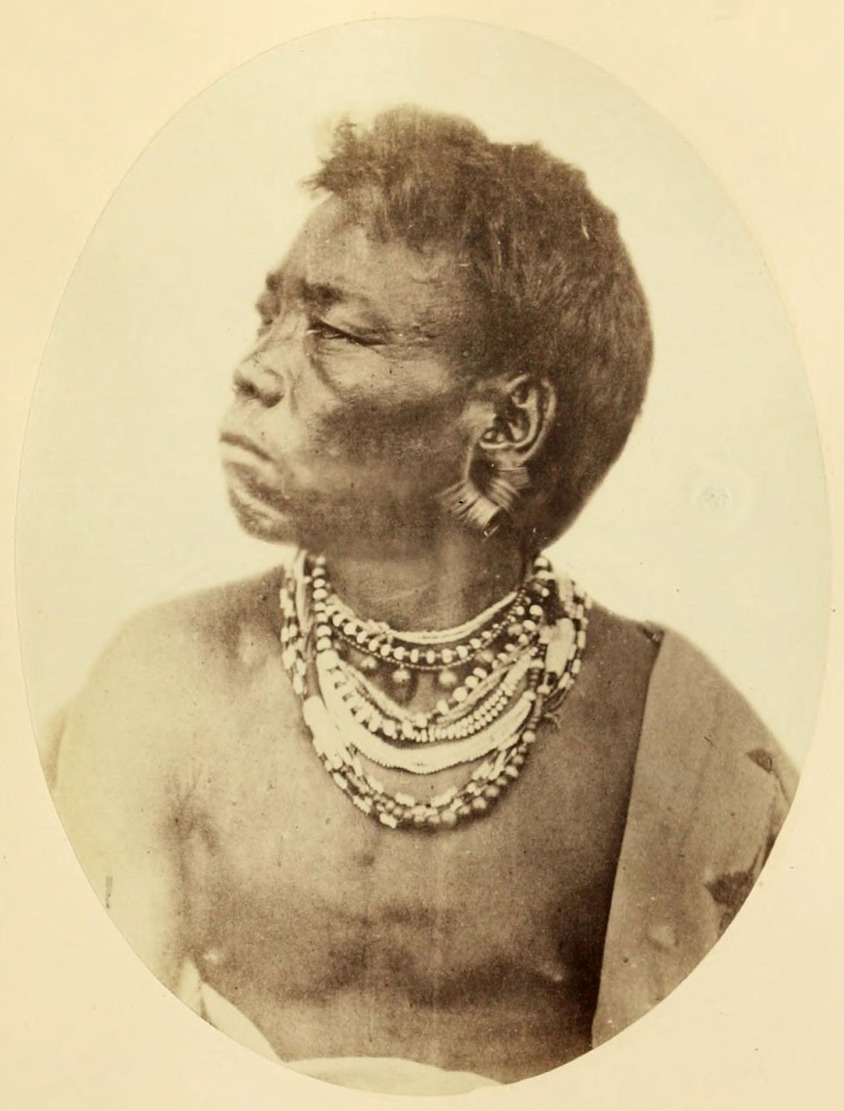 Hill Naga, Marauding Tribe - Cachar c1860's - Old Indian Photos