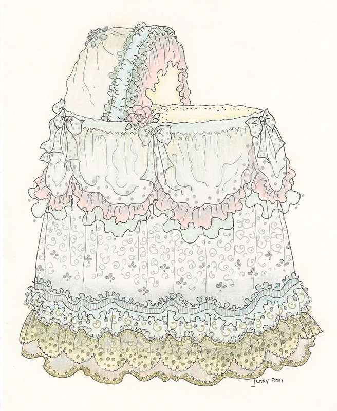 Angela Lace: Moses Basket Drawings by Jennelise