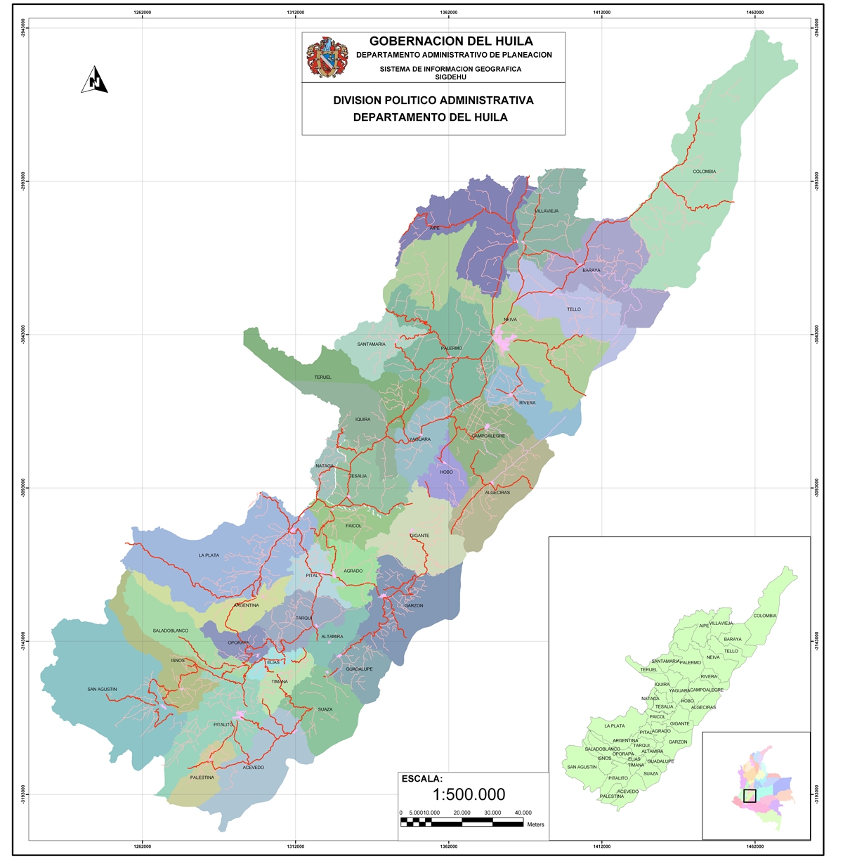 Neiva Huila Colombia: MAPA DEL HUILA