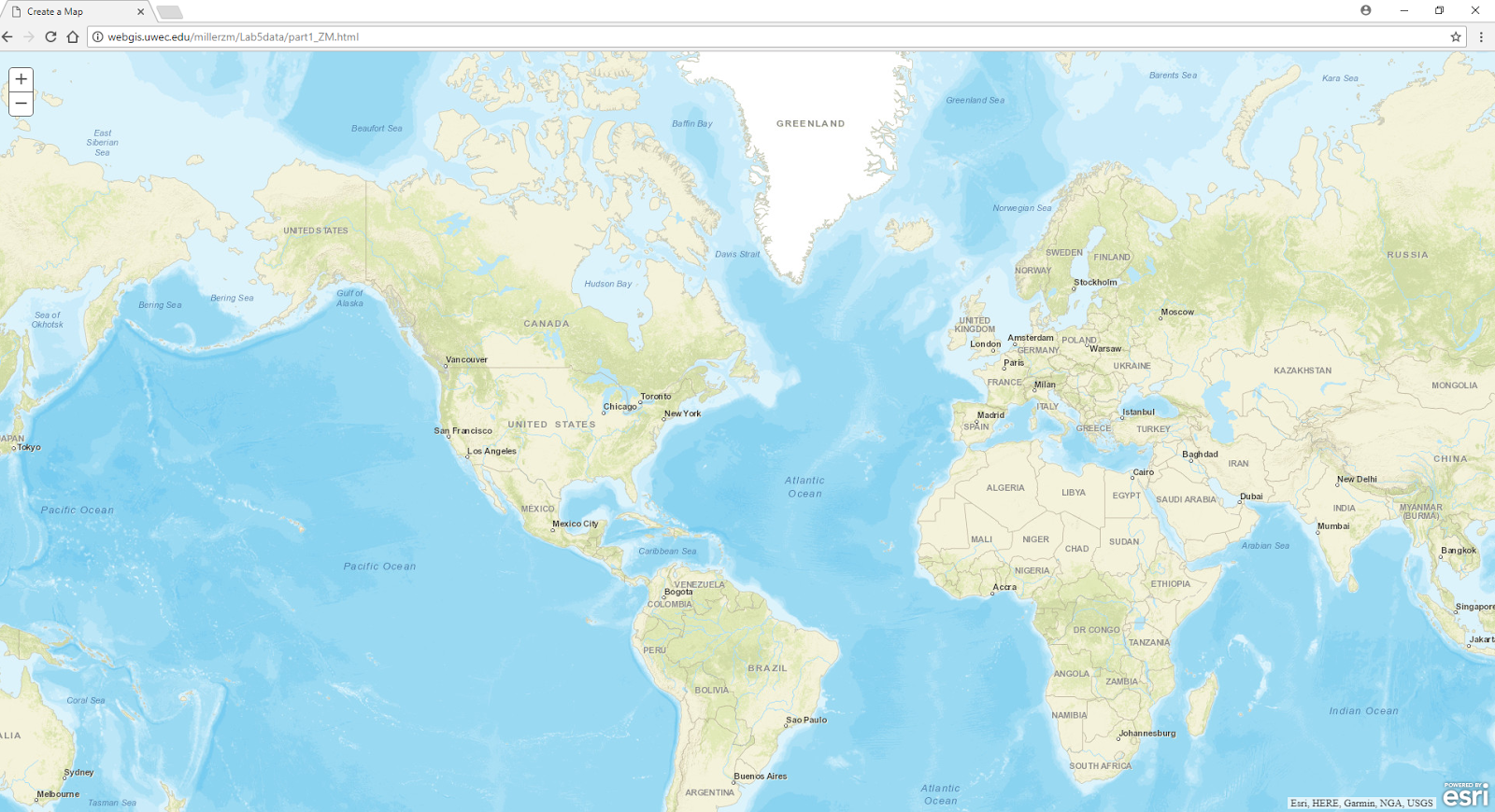 GEOG 455: Web GIS: Lab 5: ArcGIS API for JavaScript 1