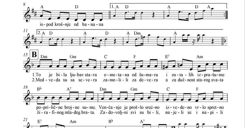 NOTE | DOMACE I STRANE: SLON LEPOTAN DON - DOLAN AKORDI NOTE