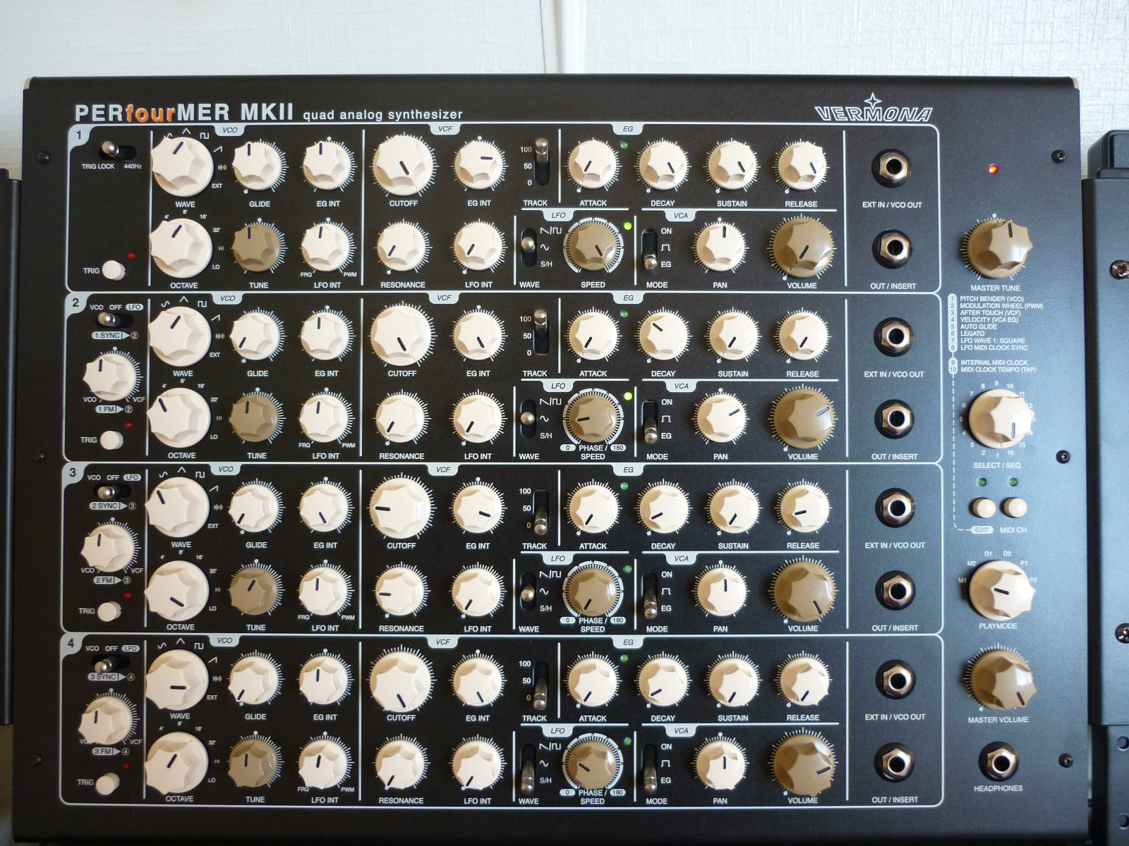 MATRIXSYNTH: Vermona PerFourMer MkII Quad Analog Synthesizer