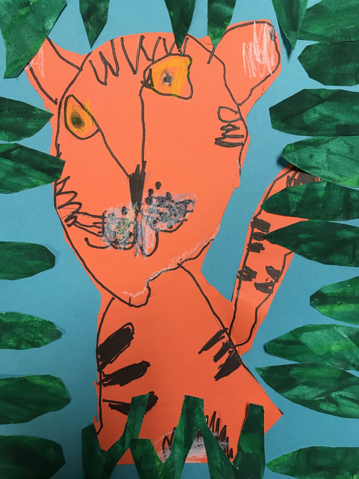 Elements of the Art Room: Kindergarten Tiger Collage