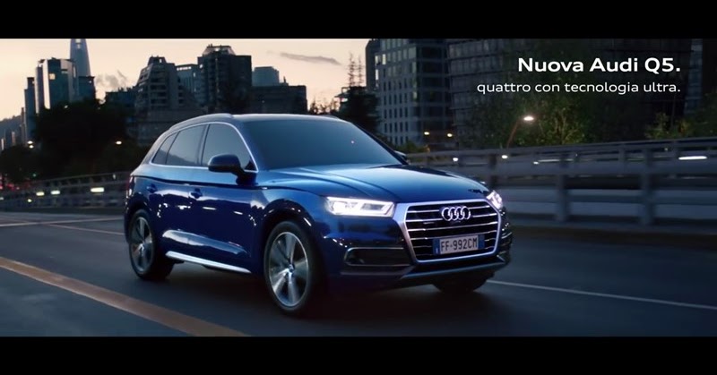 Pubblicità nuova Audi Q5 con tecnologia Ultra con sottofondo di musica ...