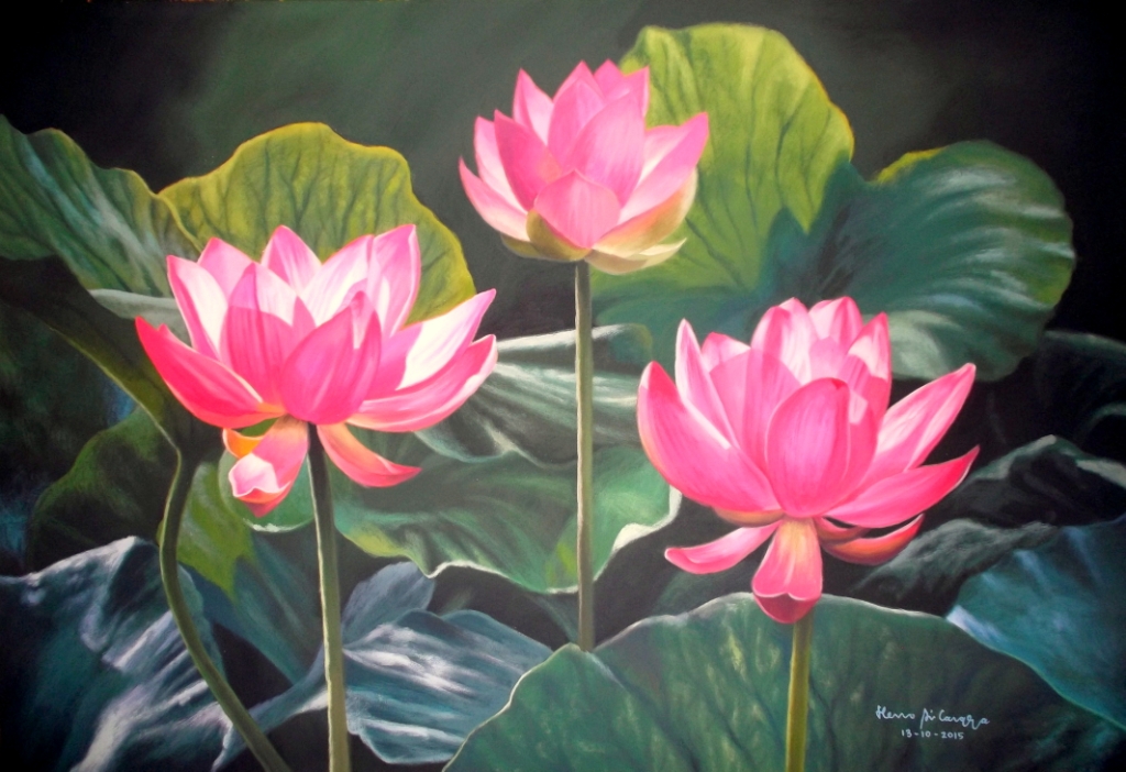 Dunia Lukisan JAVADESINDO Art Gallery: >> LUKISAN BUNGA TERATAI INDAH ...