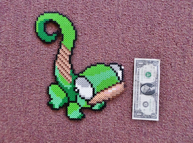 Long Black Fingers : Raccoon Mario And Lizard Perler Beads