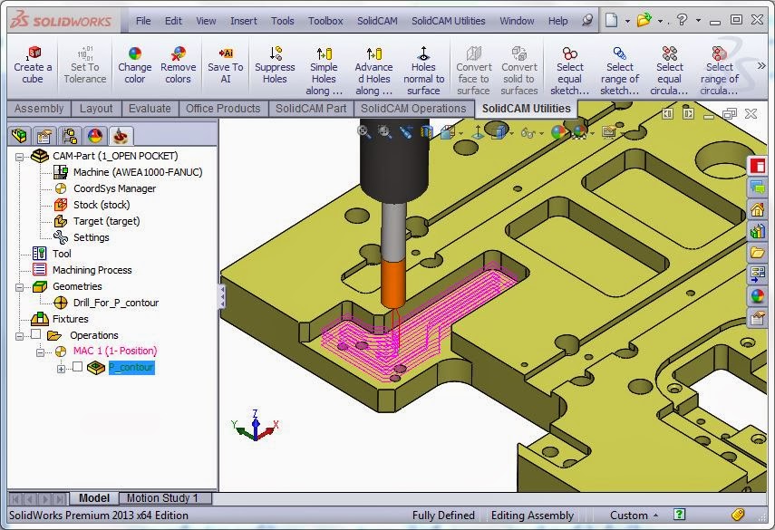 @iNSolid: การสั่ง Milling แบบ Open Pocket ใน SolidCAM