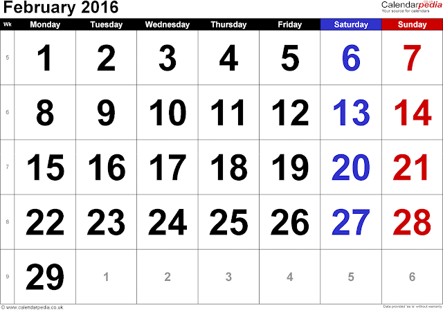2016 Calendar Printable Pdf