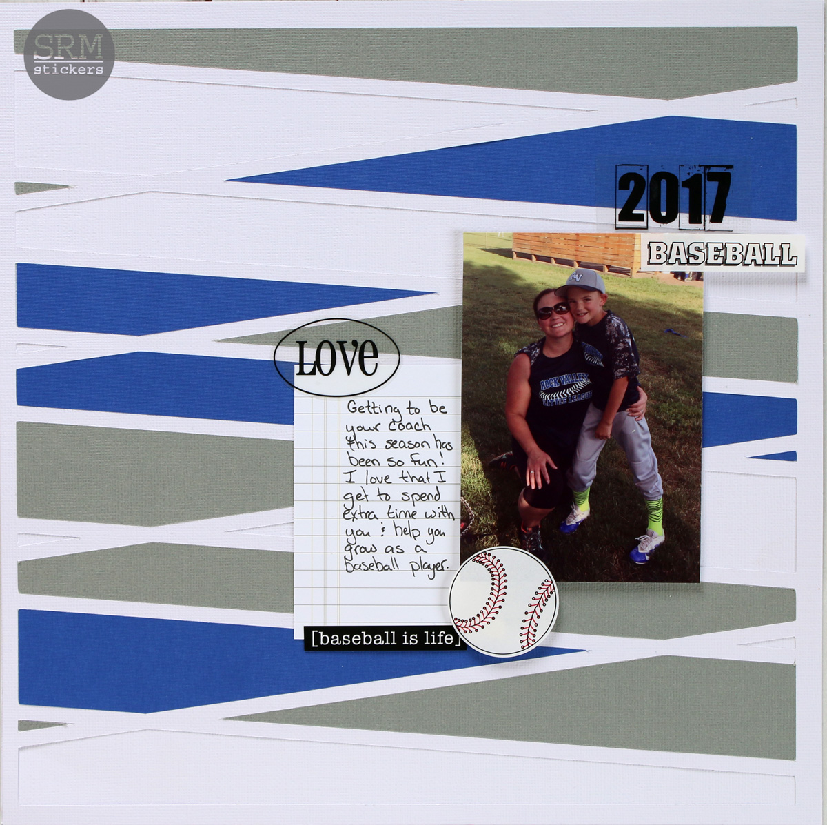 SRM Stickers: Summer Baseball Layout by Samantha