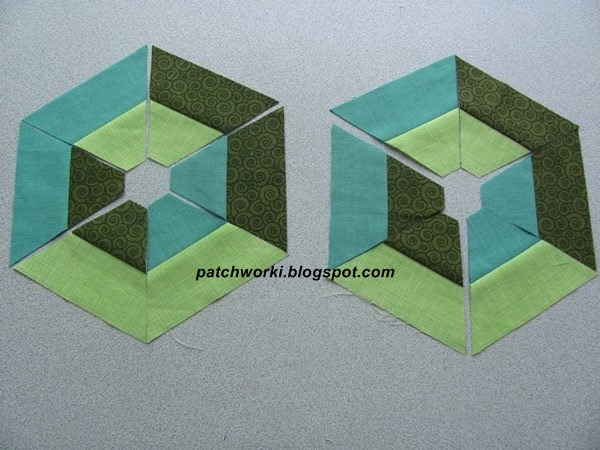 Patchworkowe wariacje: Patchwork 3D – Honeycomb Waffle - tutorial