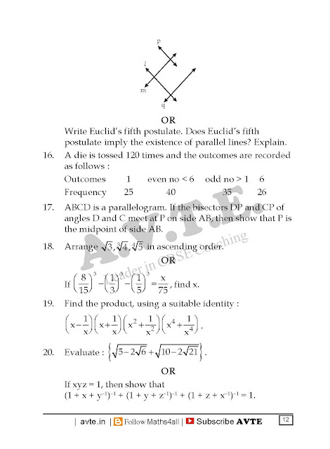 CLASS IX MATHEMATICS SAMPLE PAPERS 2018–2019