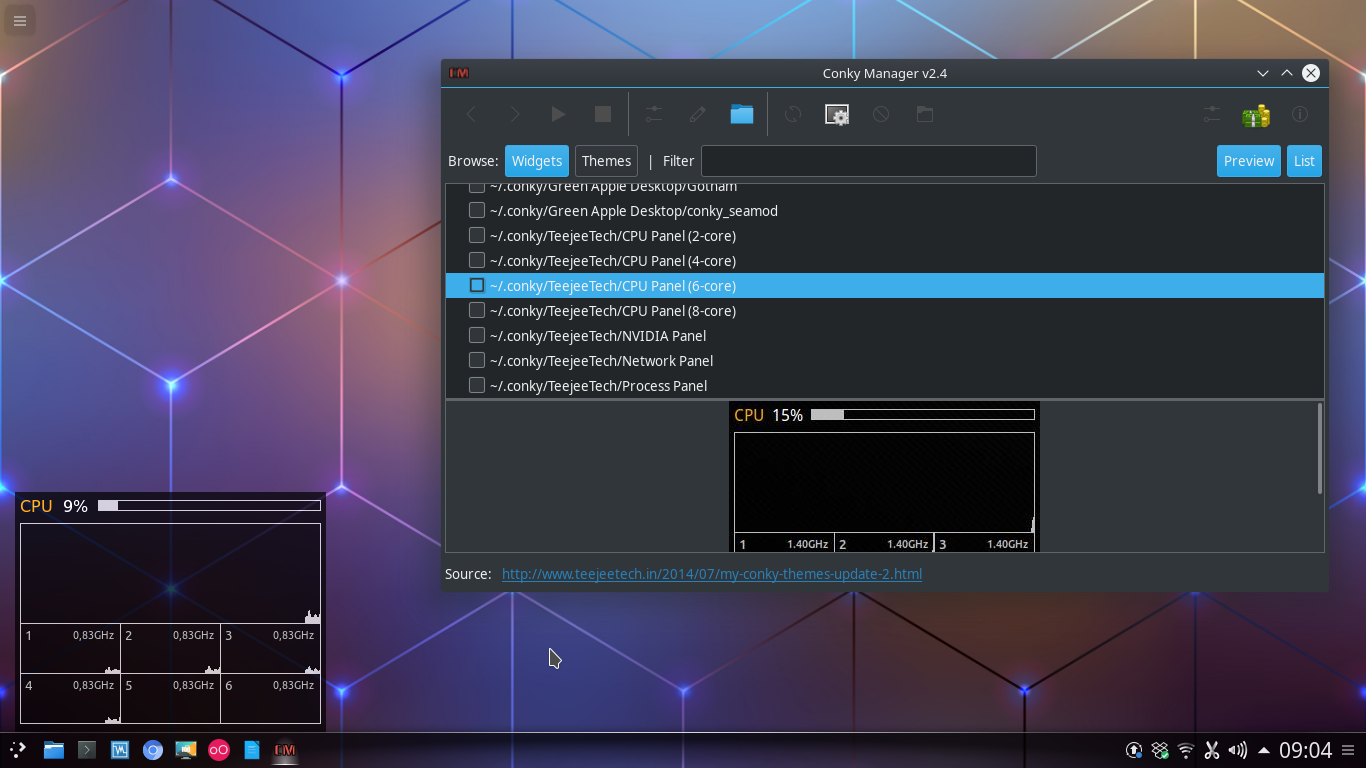 Conky manager para Debian Buster, Ubuntu 18.04 e derivados