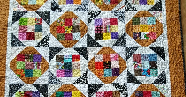 Debbie's Kitties and Quilts: Finished my Cheddar Nine-Patch Quilt