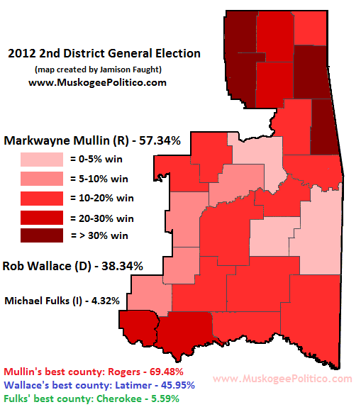 Oklahoma General Elections Results Map - 2nd District ...