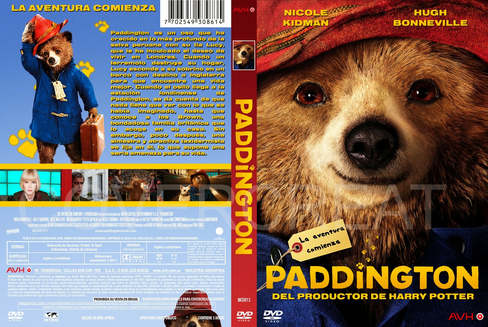 COVERCARATULAS DE DVD - CD COVERCREATORS: PADDINGTON DVD COVER CD 2015