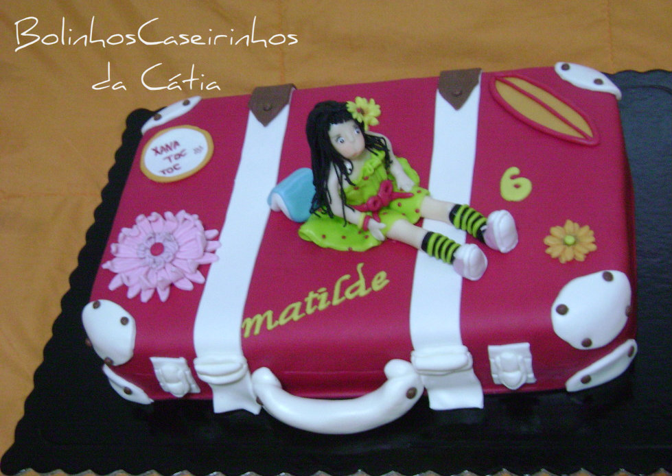 BolinhosCaseirinhos da Cátia: Bolo "Mala cor de Rosa da Xana TocToc" da ...