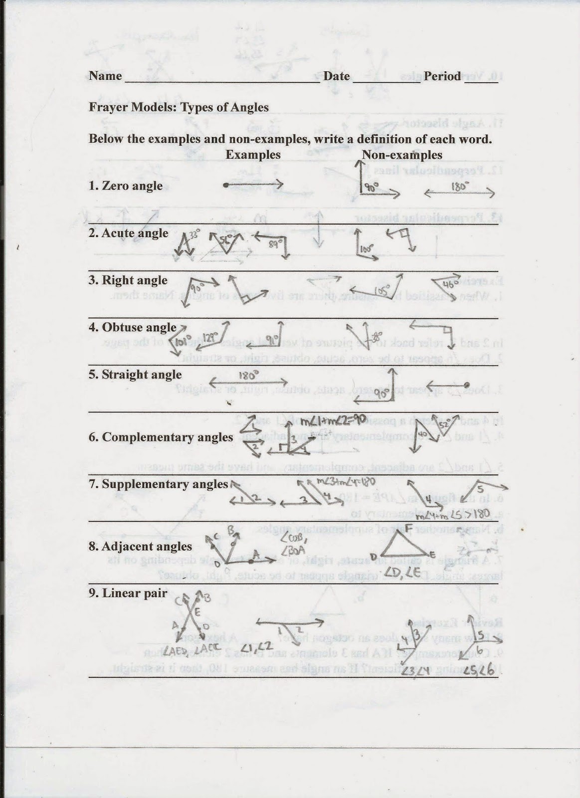 Geometry, Common Core Style: Section 3-2: Types of Angles (Day 18)
