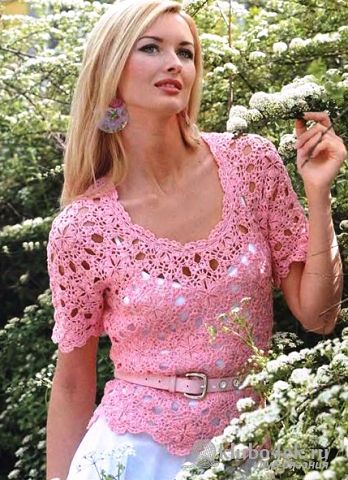 Lucru de mana crosetat, tricotat: Bluze crosetate+schema.