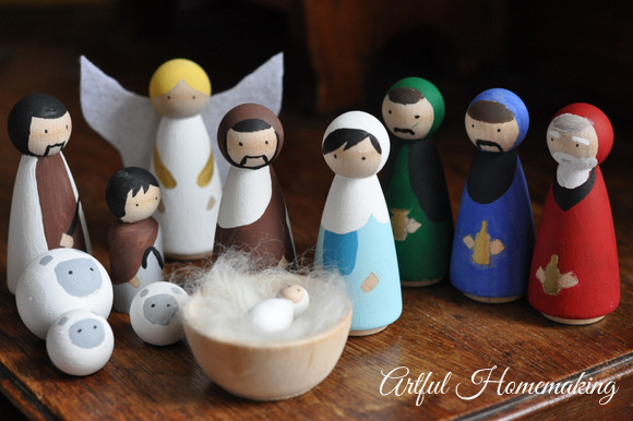 Handmade Wooden Nativity Set DIY Tutorial - Artful Homemaking