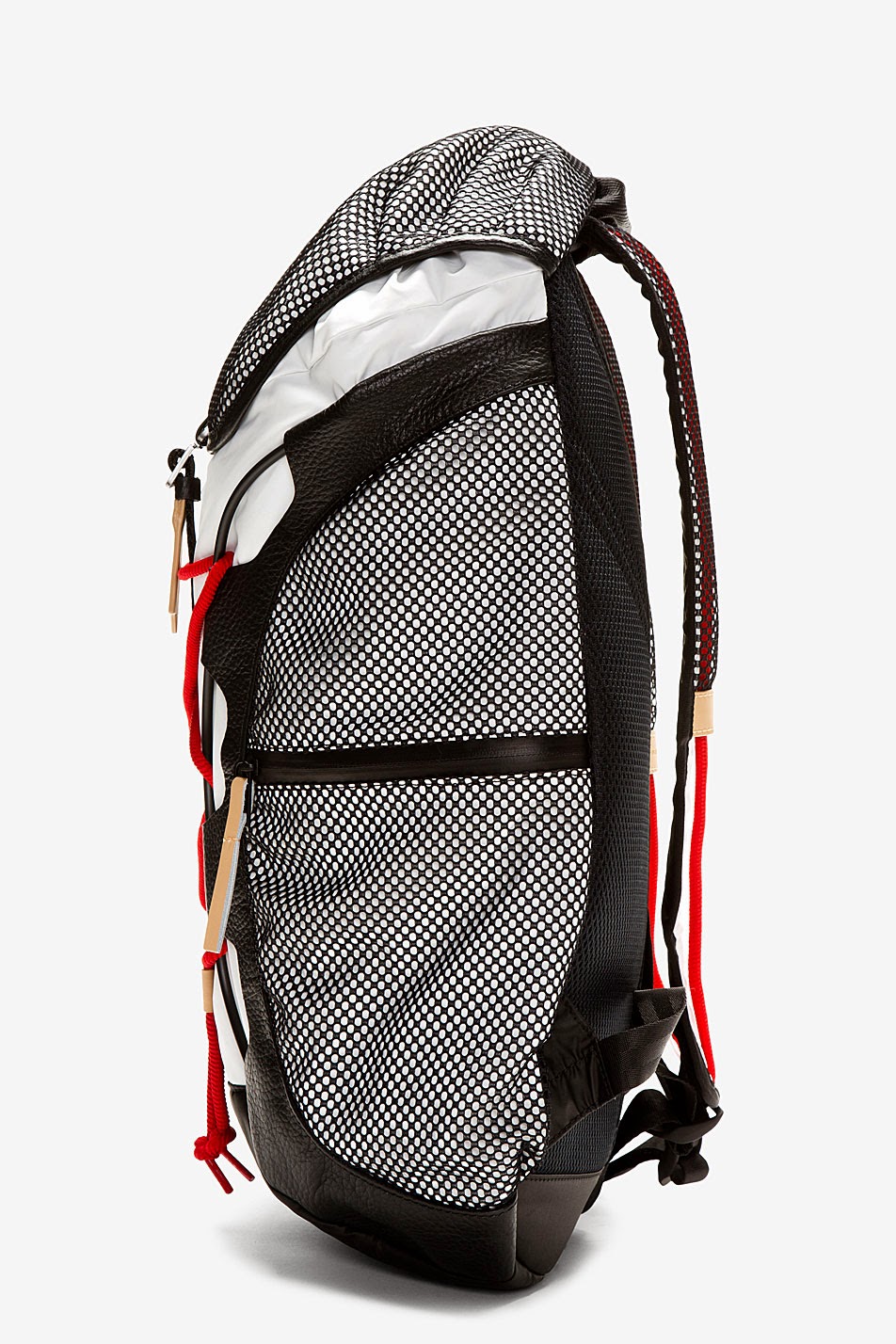 White & Black Mesh Overlay Backpack