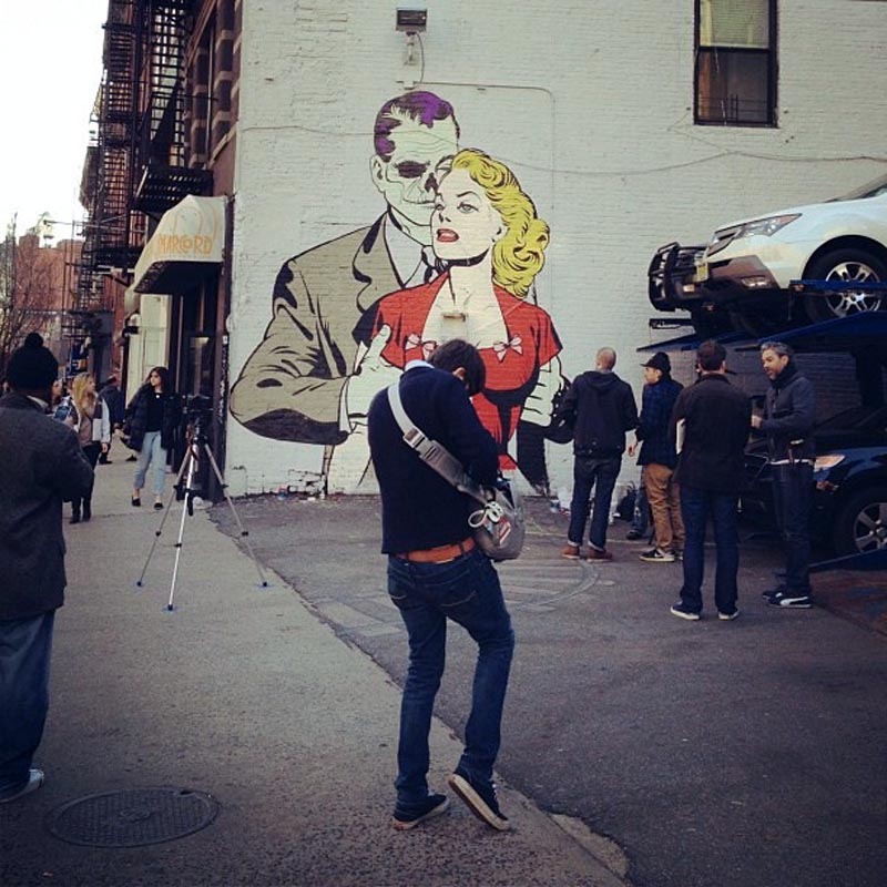DFace “Love Her Hate Him” New Mural In NYC – StreetArtNews