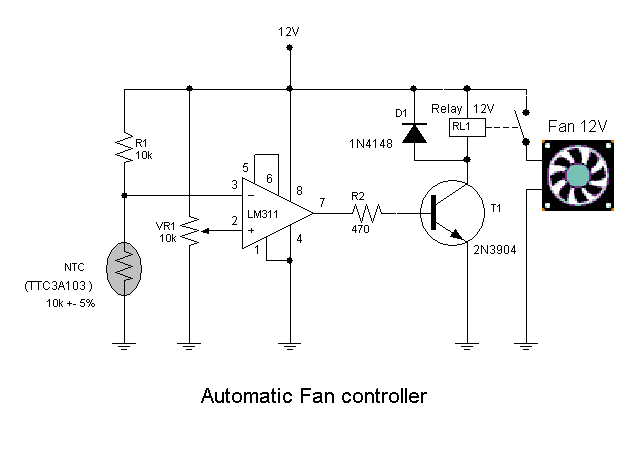 Automatic fan controller Circuit Diagram
