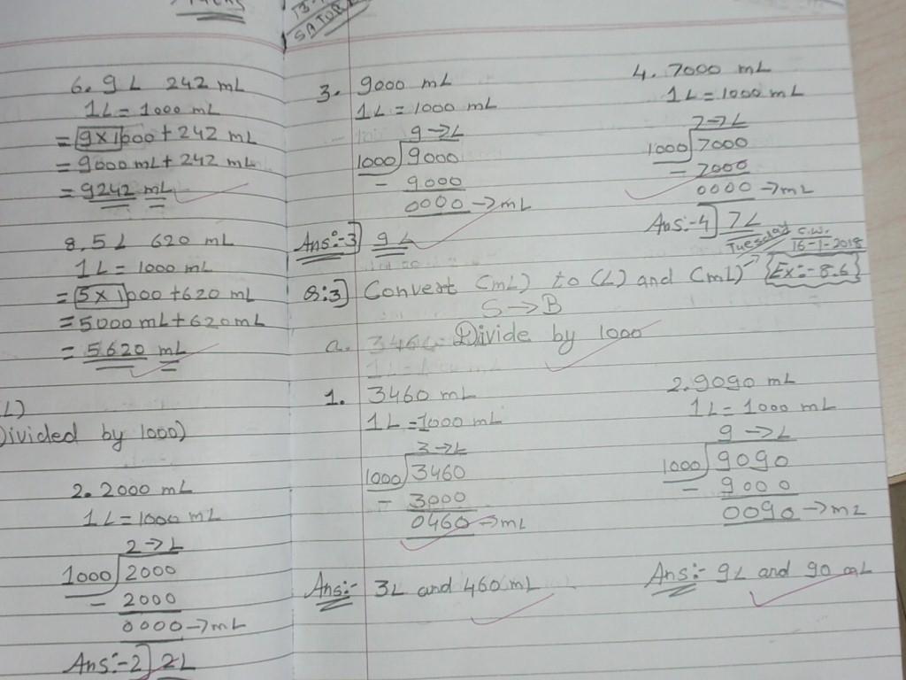 Maths Notebook Work