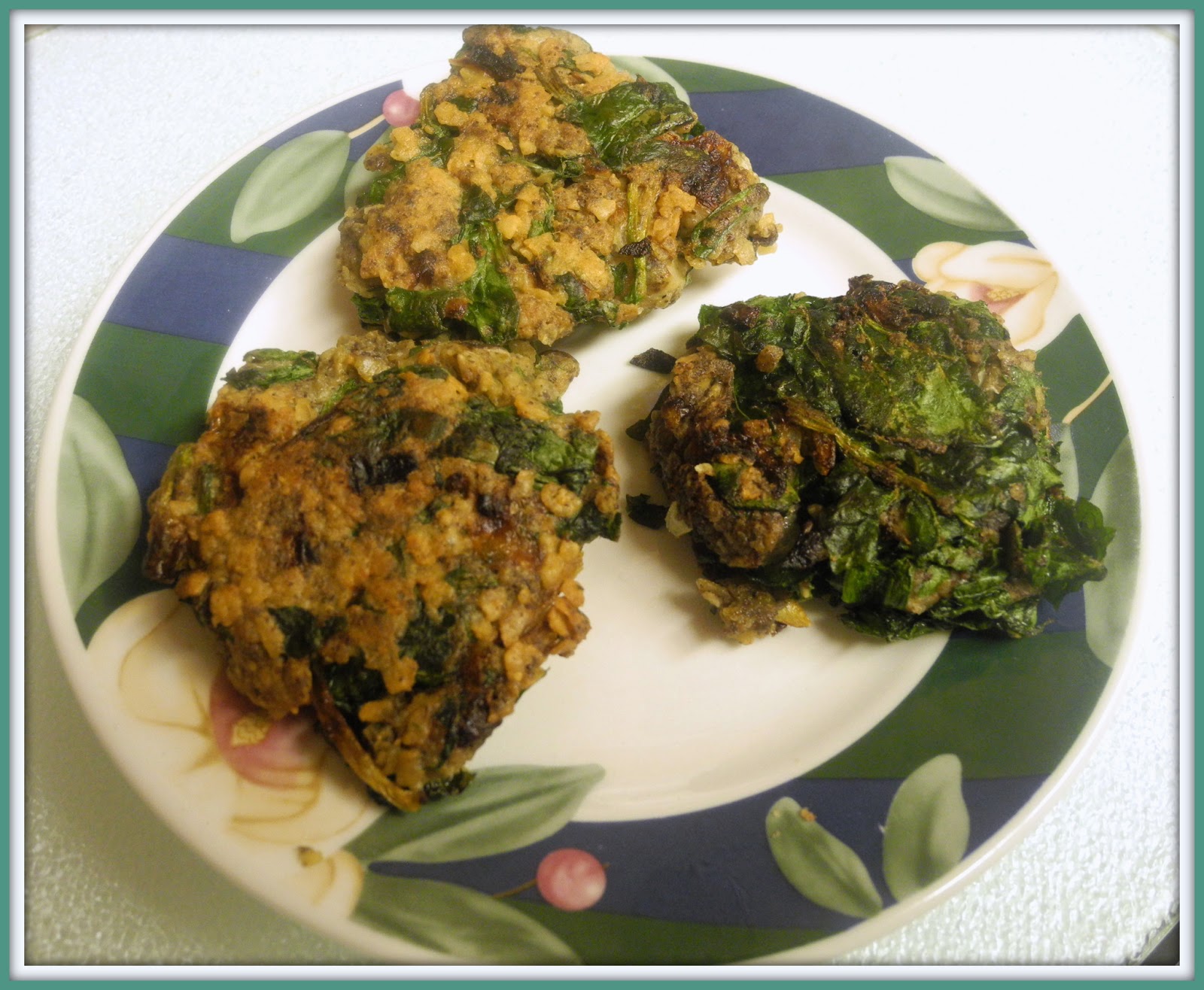 Recipe Box -Sephardic Spinach Patties with Flax Seed - Power Foods