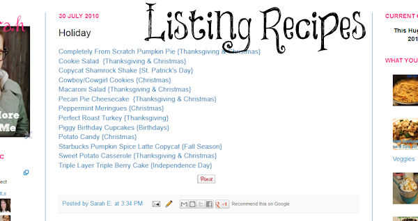 Fantastical Sharing of Recipes: How To: Create a Recipe Index