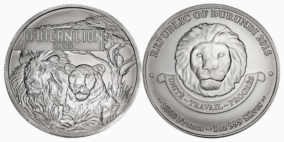 Ounces of Silver: 2015 African Lion ﻿Silver 1oz Coin Burrundi Legal ...