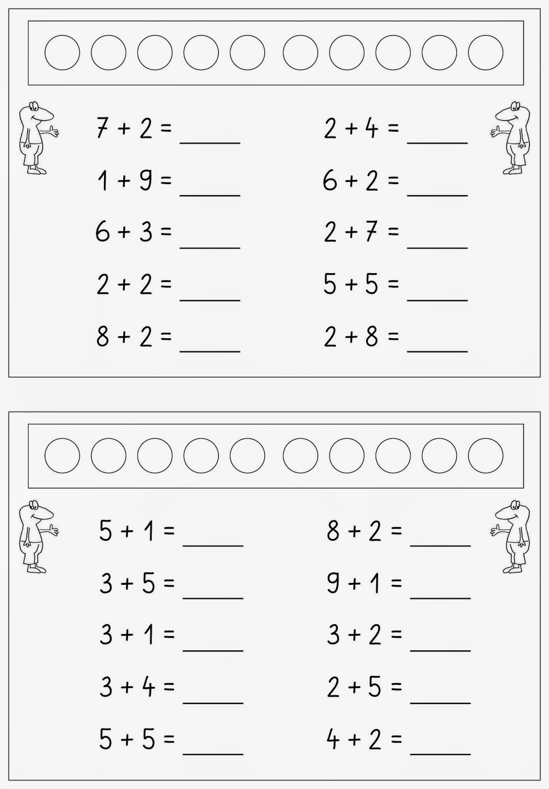 Lernstübchen: addieren im ZR bis 10
