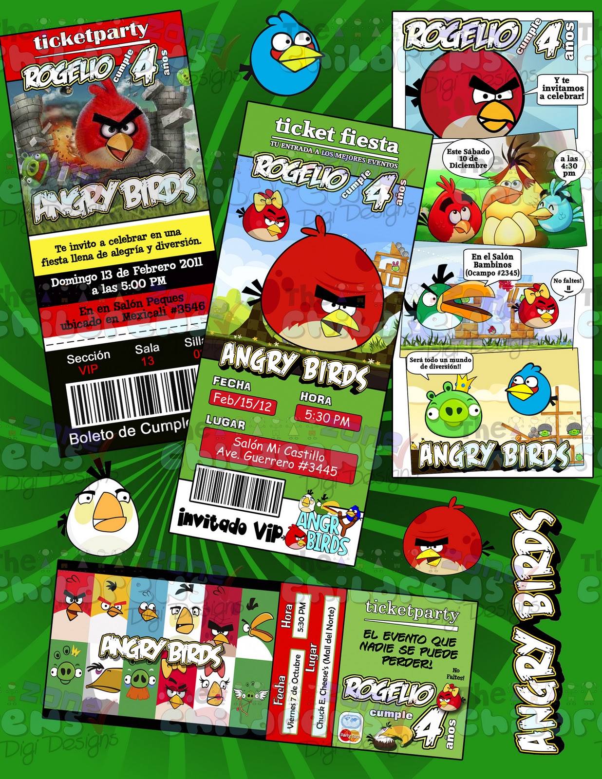 Invitaciones Imprimibles De Angry Birds Space