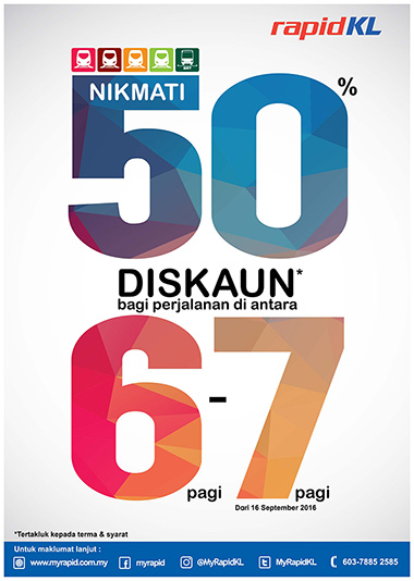 Diskaun sebanyak 50% untuk pengguna LRT, Monorel dan BRT - Lifestyle ...