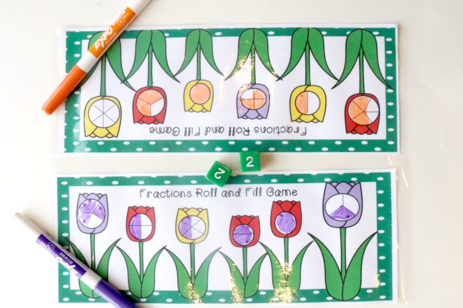 Spring Fractions Game {Free Math Printable} | School Time Snippets