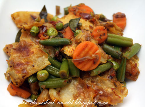 Our Cherished World: Vegetable Kothu Paratha / Kothu Roti