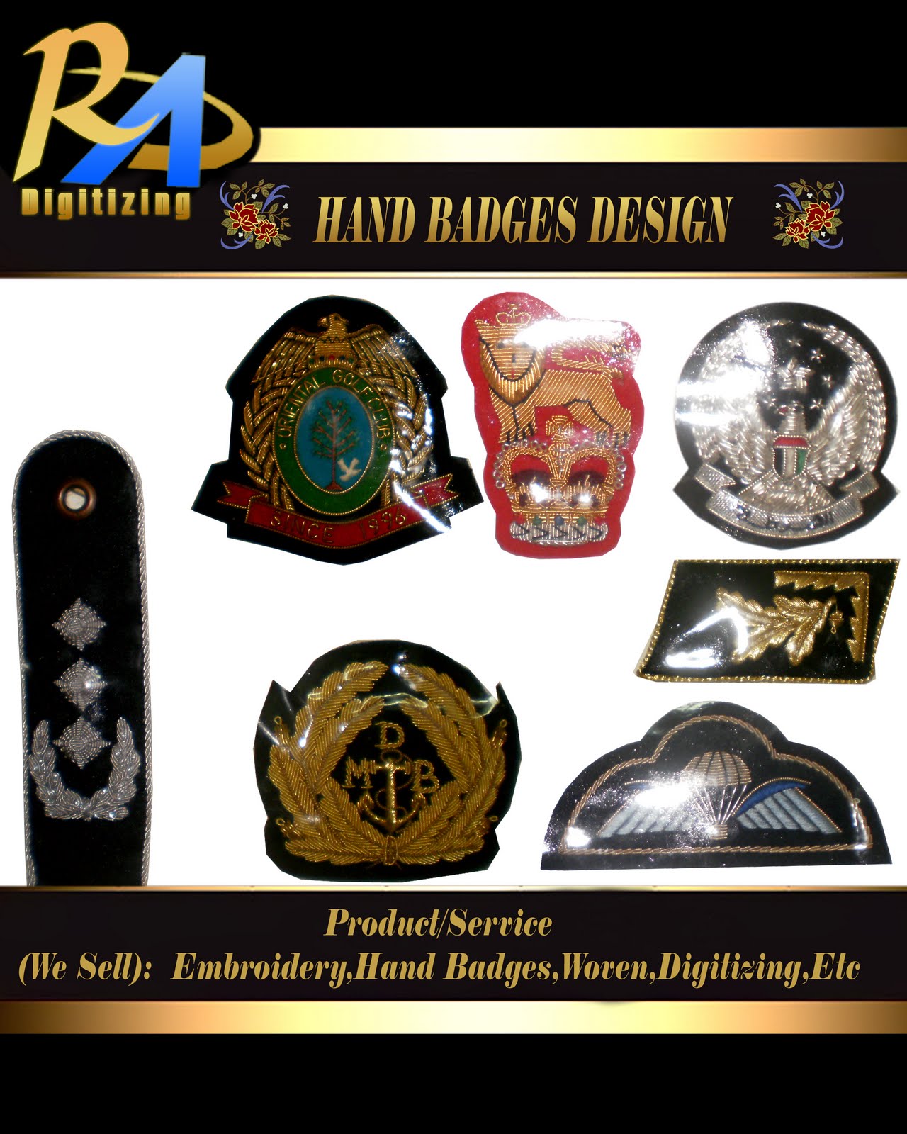 Embroidery Digitizing: machine and hand made badges introduction