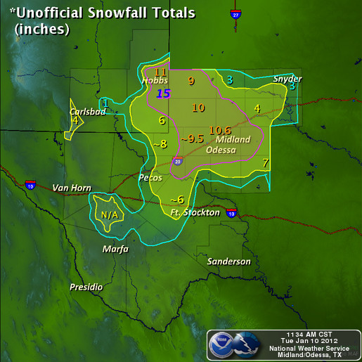 Welcome To Southeast New Mexico Weather.: Snowfall Totals Across SE NM ...
