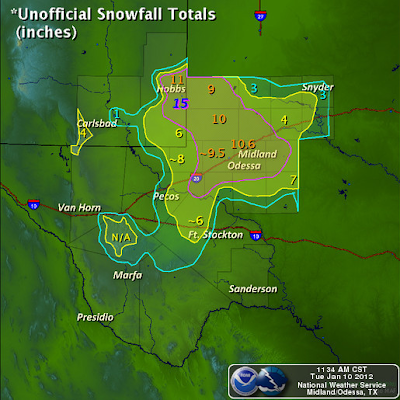 Welcome To Southeast New Mexico Weather.: Snowfall Totals Across SE NM ...