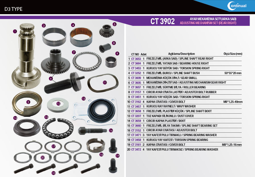 Continual Brake Caliper Repair Kits For Truck Bus and Van: Meritor Type ...