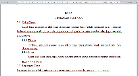 Daftar Isi Otomatis dari Microsoft Word